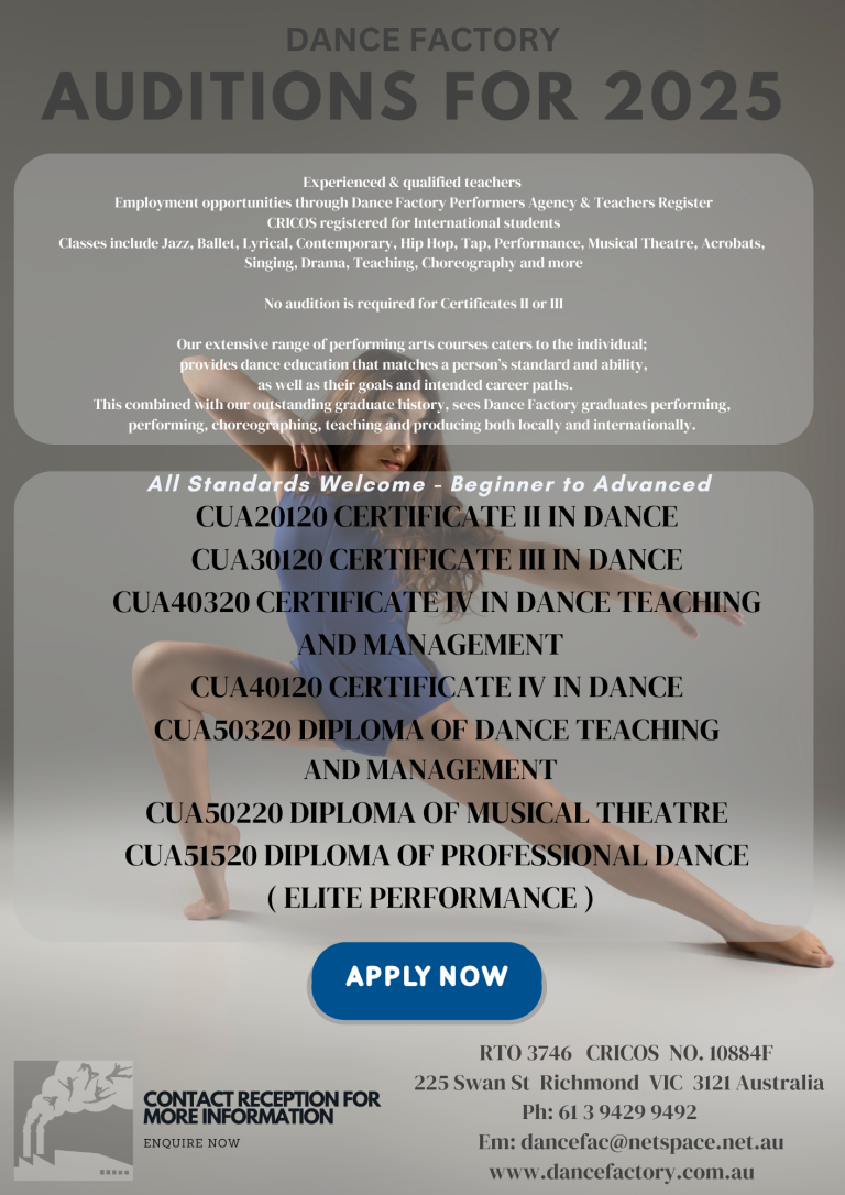 Dance Factory MelbourneDance Factory - Full and Part Time Courses in ...