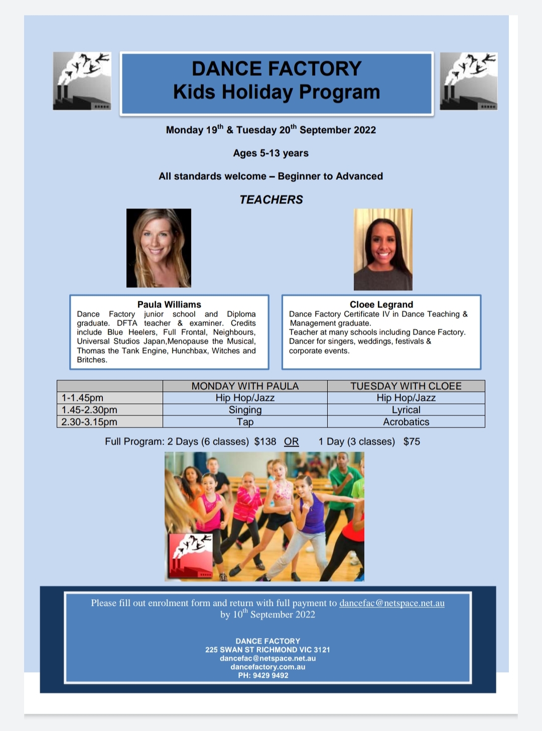 Dance Factory MelbourneSeptember Holiday Program - Dance Factory Melbourne